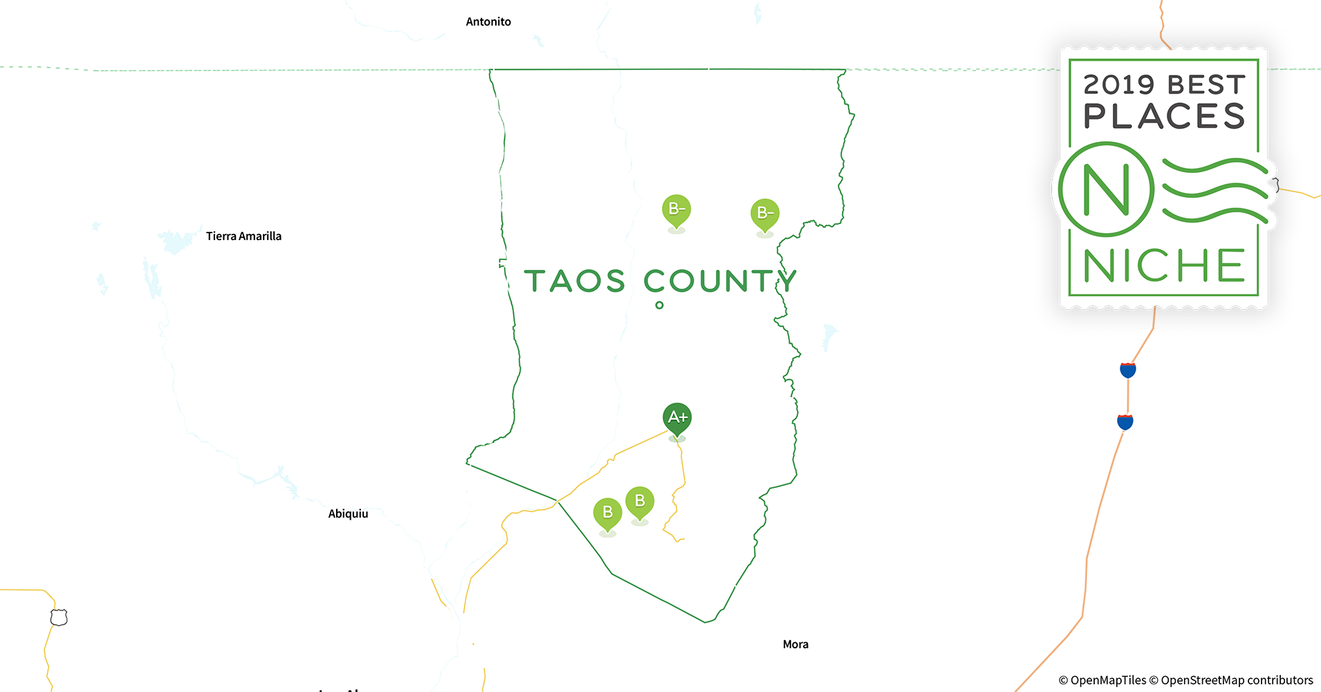 Taos New Mexico County Map